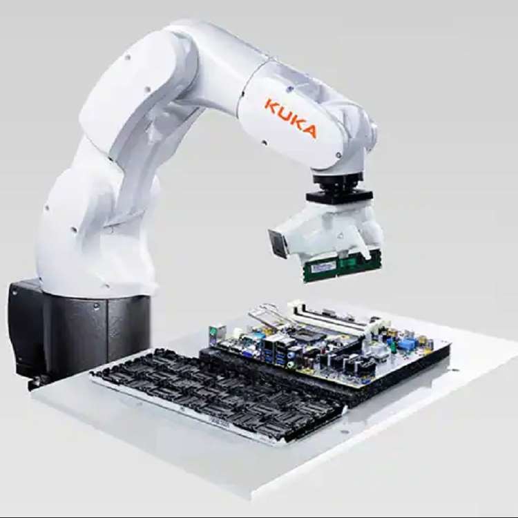6 Axis Kuka Robotic Arm KR 10 R1100-2 Dengan CNGBS Robot Quick Changer Untuk Robot Penanganan ...